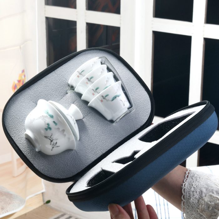 Whiteware Porcelain Travel Tea Set – One Pot, Four Cups - AVAGRI.FR